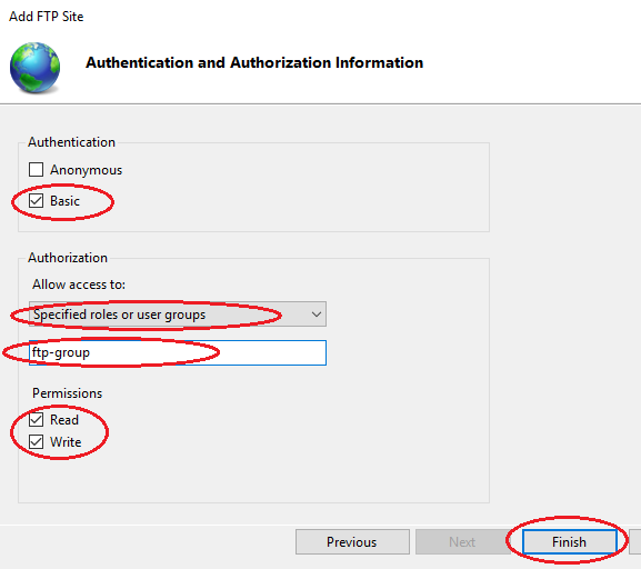 Setting up an FTP server on Windows Server 2016